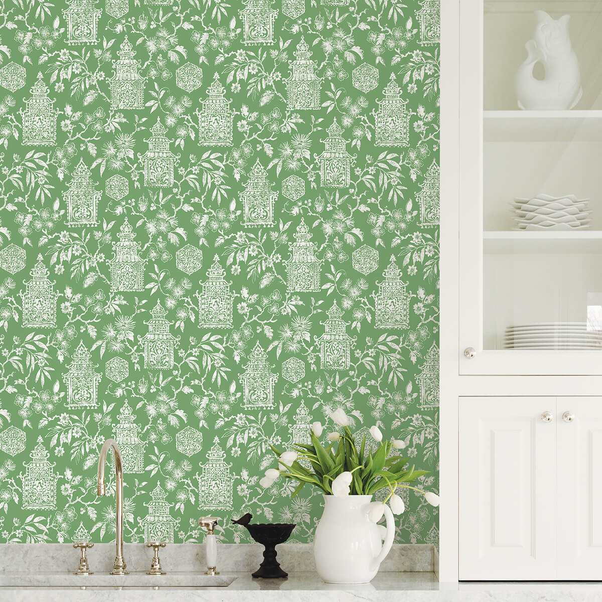 Green Danson Peel & Stick Wallpaper | NuWallpaper NUS4036 – The WorkRoom