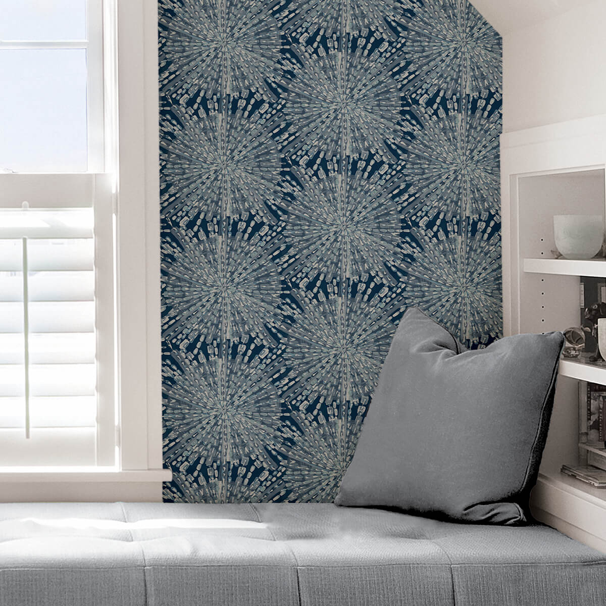 Navy Sunburst Peel & Stick Wallpaper | LLS4116 – The WorkRoom