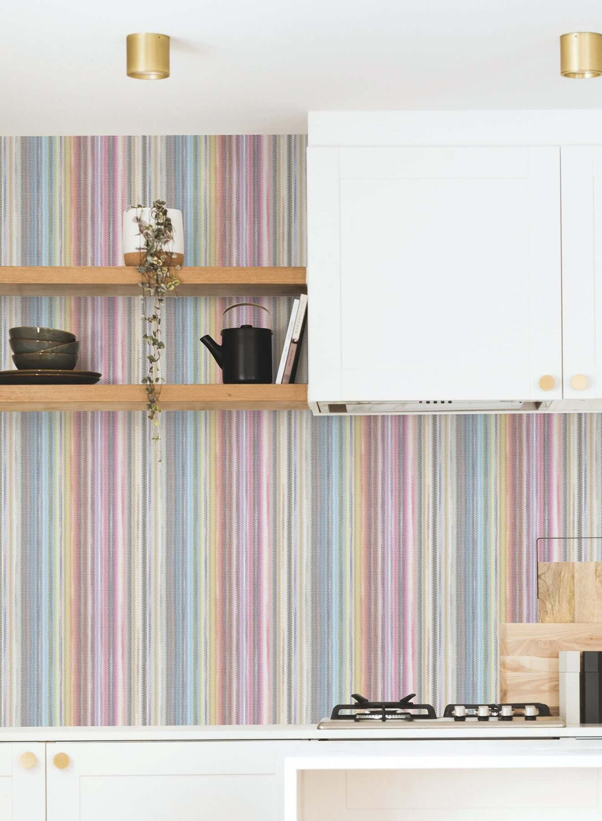 Striped Sunset Rainbow Peel & Stick Wallpaper | York Wallcoverings ...