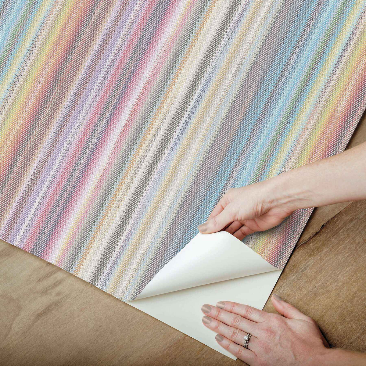Striped Sunset Rainbow Peel & Stick Wallpaper | York Wallcoverings ...