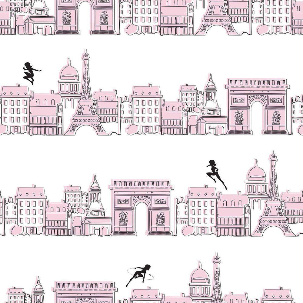Miraculous Ladybug Charming Paris Pink Peel and Stick Wallpaper ...