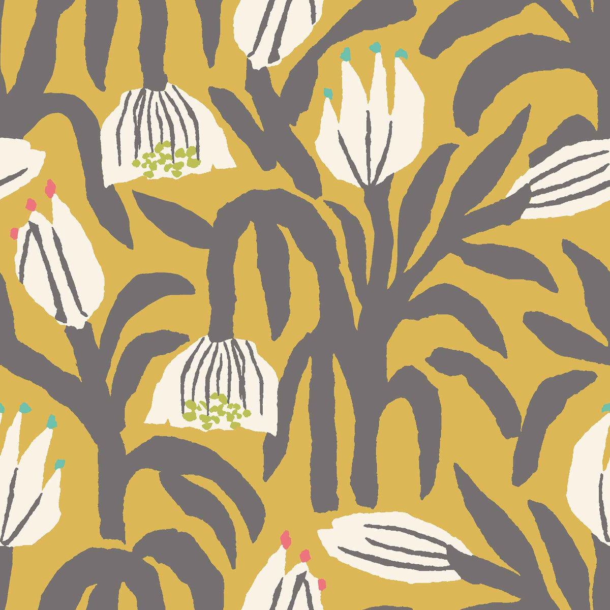 Chunky Flower Mustard Peel and Stick Wallpaper | HWA1154PU – The WorkRoom