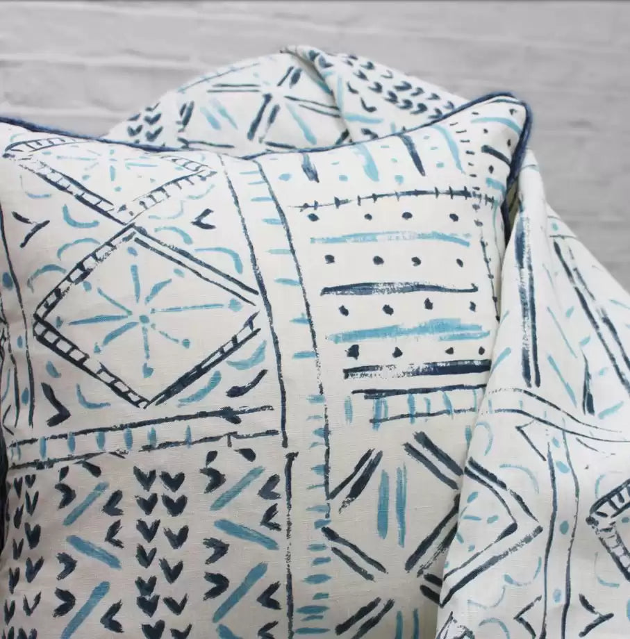 Ashdown Cloisters Indigo/Blue/Ivory - Nina Campbell - NCF4361-01 Fabri ...